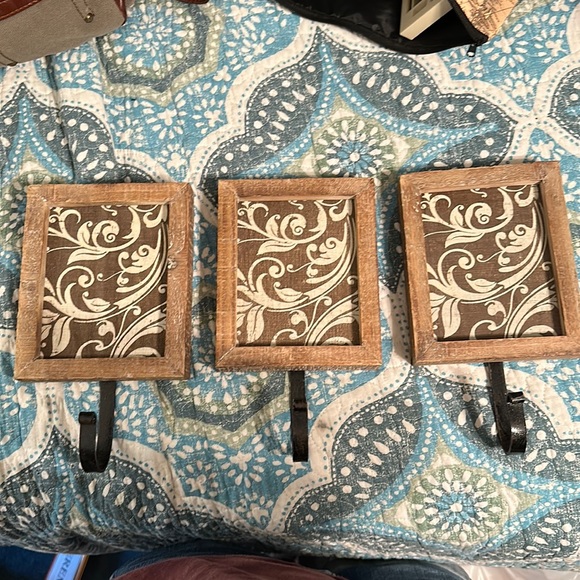 hudson 43 | Wall Decor | Set Of 3 Decorative Hangers Wooden Metal ...